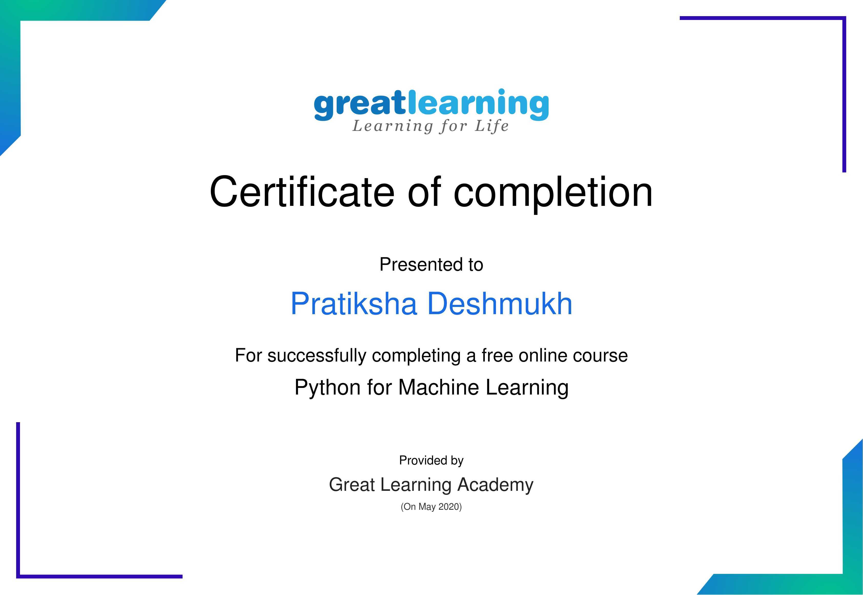 Course Certificate