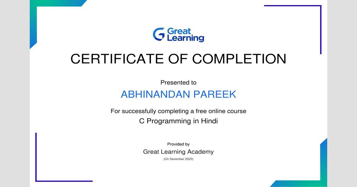Course Certificate