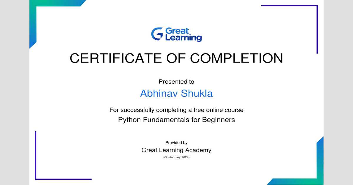 Course Certificate