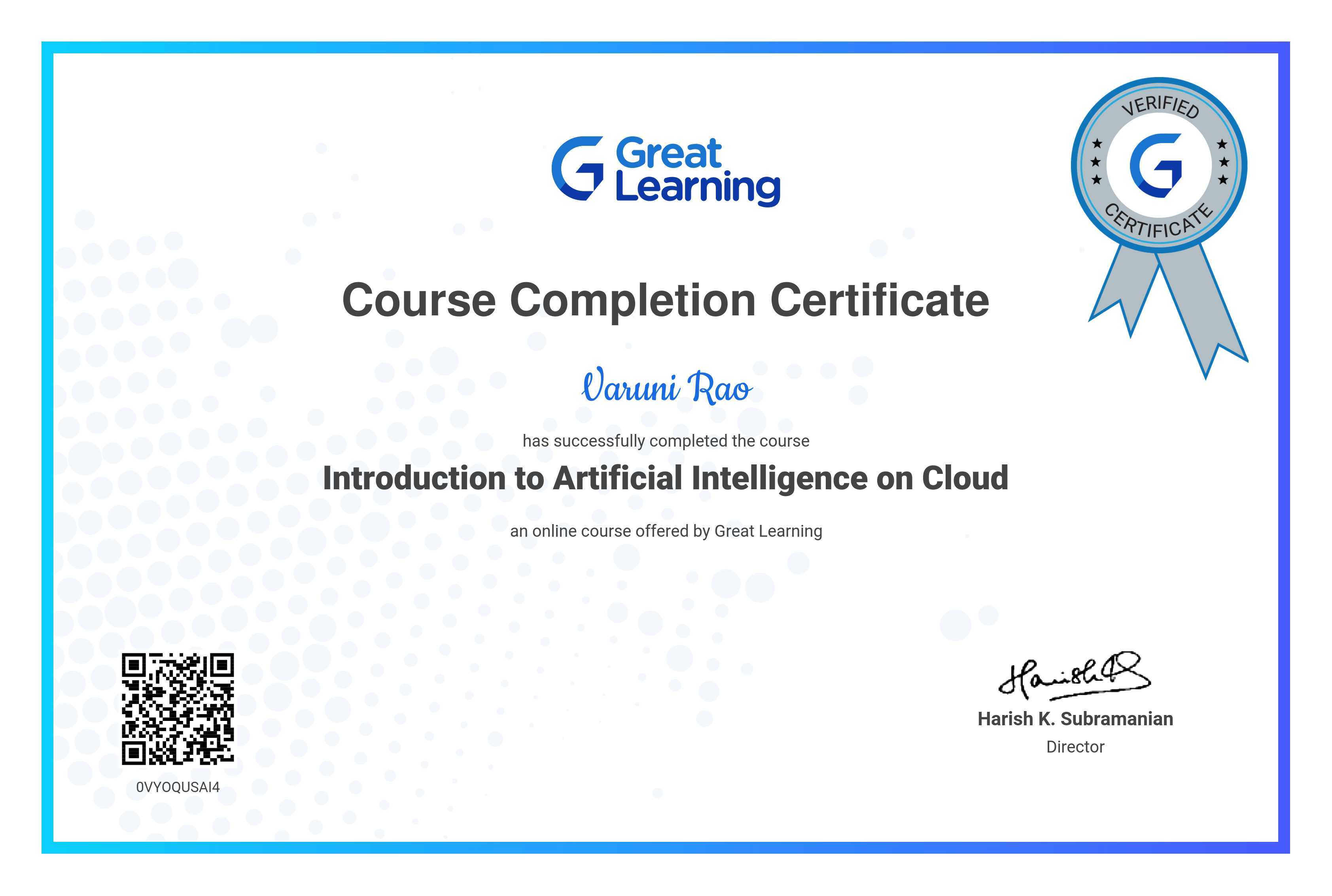 Course Certificate